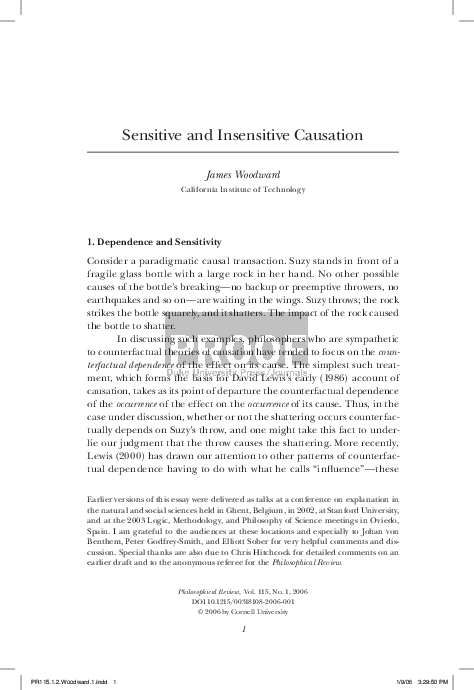 (PDF) Sensitive and Insensitive Causation