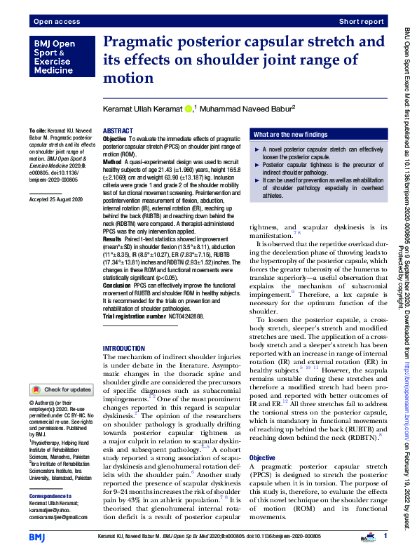 (PDF) Pragmatic posterior capsular stretch and its effects on shoulder ...