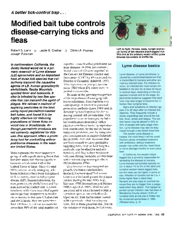 (PDF) A better tick-control trap: Modified bait tube controls disease ...