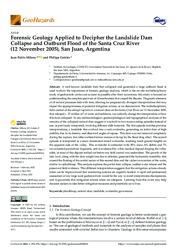 (PDF) Forensic Geology Applied to Decipher the Landslide Dam Collapse ...