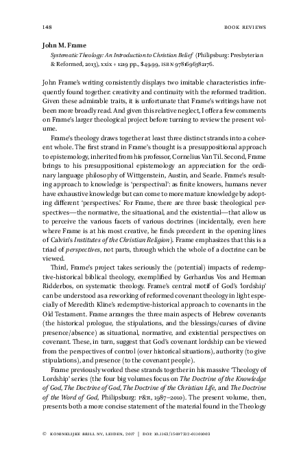 (PDF) Systematic Theology: An Introduction to Christian Belief, written ...