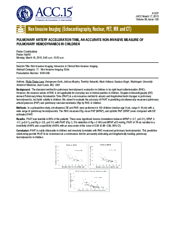 (PDF) Pulmonary Artery Acceleration Time, an Accurate Non-Invasive ...
