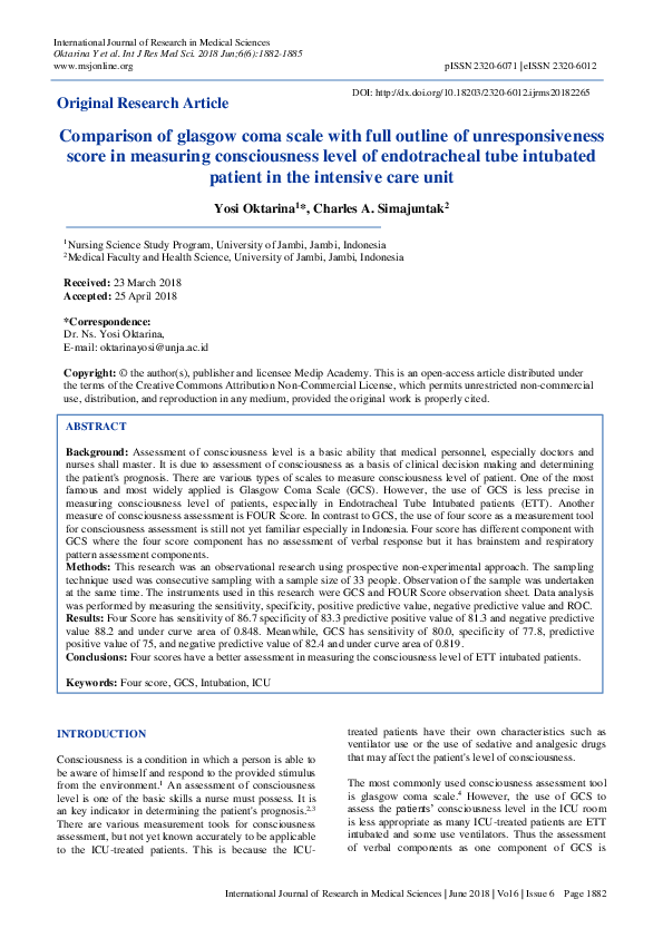 (PDF) Comparison of glasgow coma scale with full outline of ...