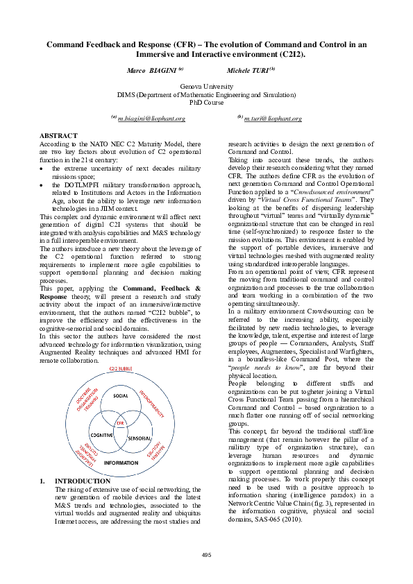 (PDF) Command Feedback and Response (CFR) ? the Evolution of Command ...