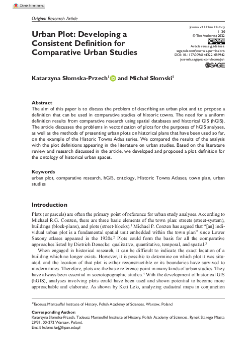 (PDF) Urban Plot: Developing a Consistent Definition for Comparative ...