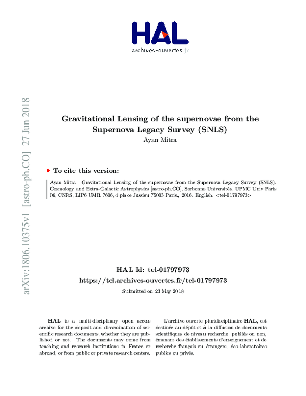 (PDF) Gravitational Lensing Effects on SN Ia from SNLS