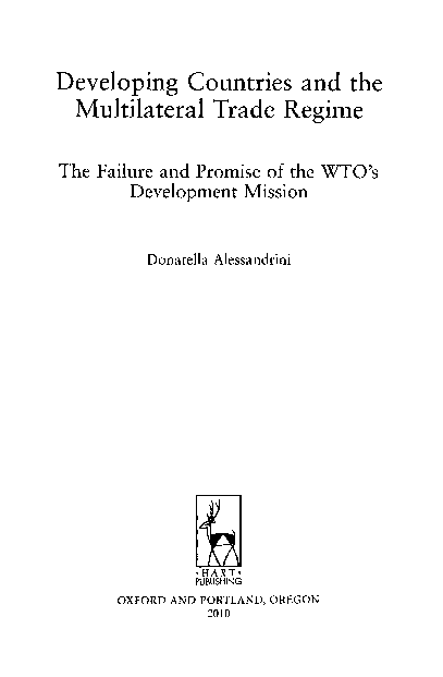 (PDF) Developing Countries and the Multilateral Trade Regime : The ...