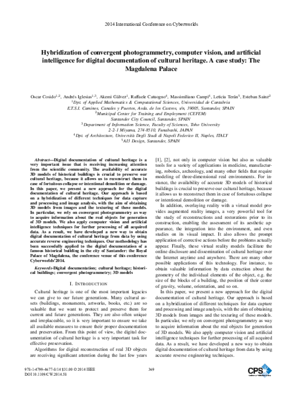 (PDF) Hybridization of Convergent Photogrammetry, Computer Vision, and Artificial Intelligence ...