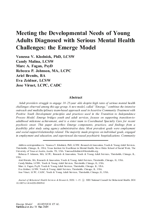(PDF) Meeting the Developmental Needs of Young Adults Diagnosed with ...