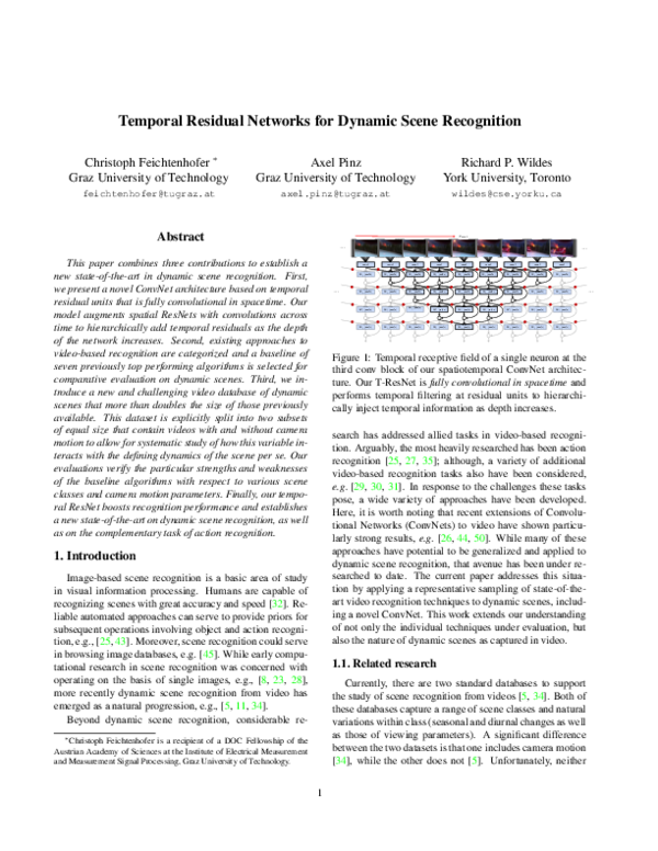 (PDF) Temporal Residual Networks for Dynamic Scene Recognition