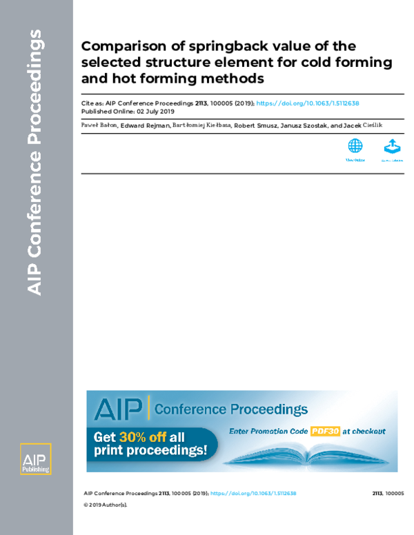 (PDF) Comparison of springback value of the selected structure element ...