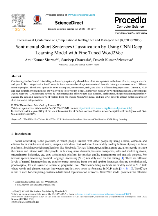 (PDF) Sentimental Short Sentences Classification by Using CNN Deep ...