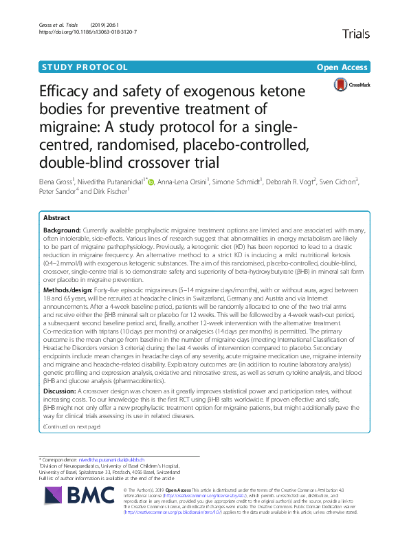 (PDF) Efficacy and safety of exogenous ketone bodies for preventive ...