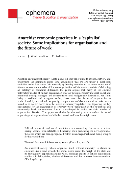 (PDF) Anarchist Economic Practices in a 'Capitalist' Society: Some ...