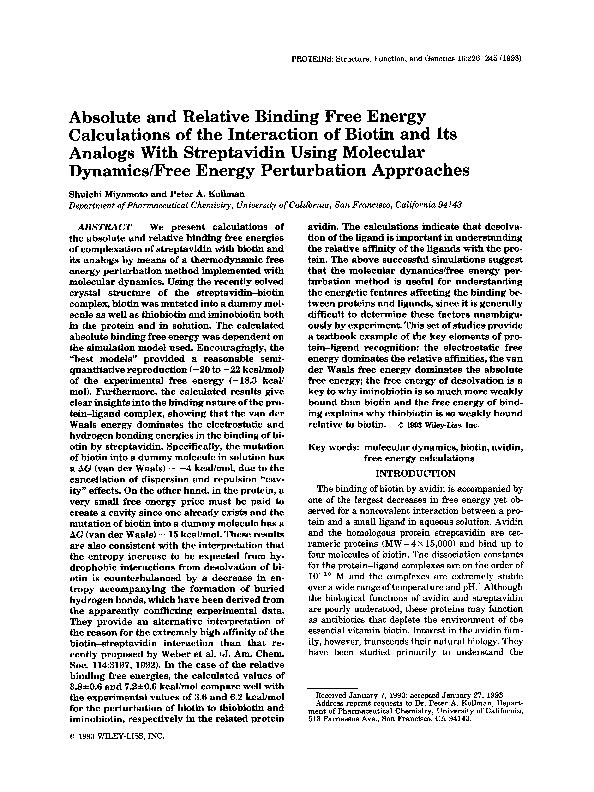 (PDF) Absolute and relative binding free energy calculations of the ...