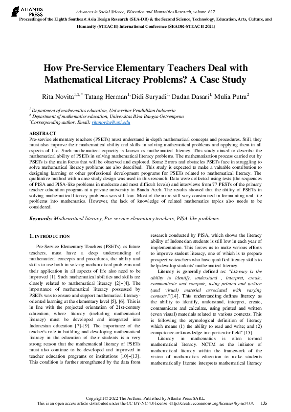 (PDF) How Pre-Service Elementary Teachers Deal with Mathematical ...