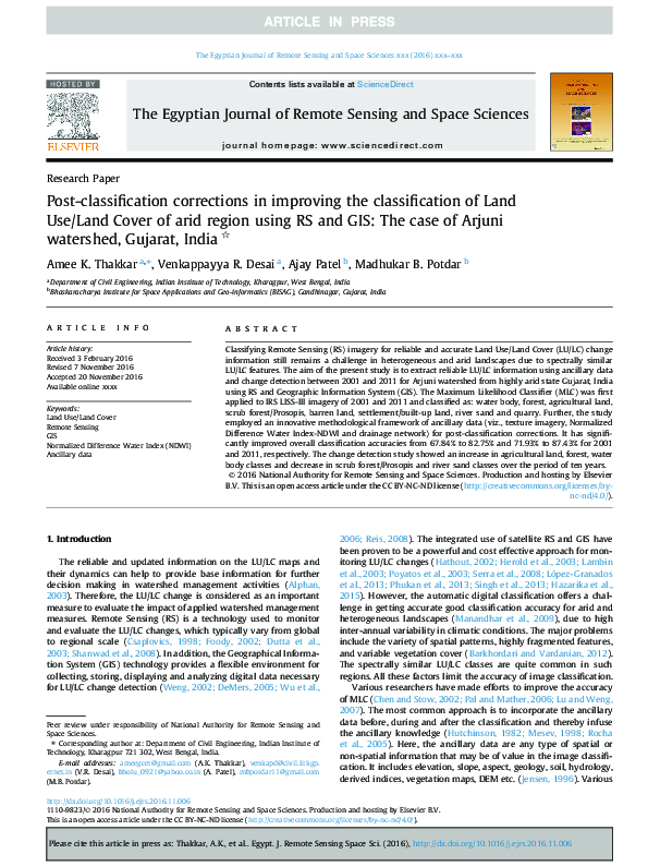 (PDF) Post-classification corrections in improving the classification ...