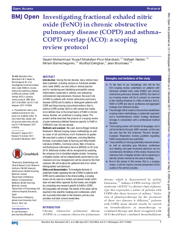 (PDF) Investigating fractional exhaled nitric oxide (FeNO) in chronic ...