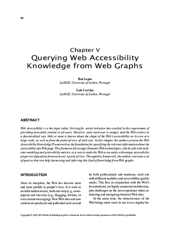 (PDF) Querying Web Accessibility Knowledge from Web Graphs