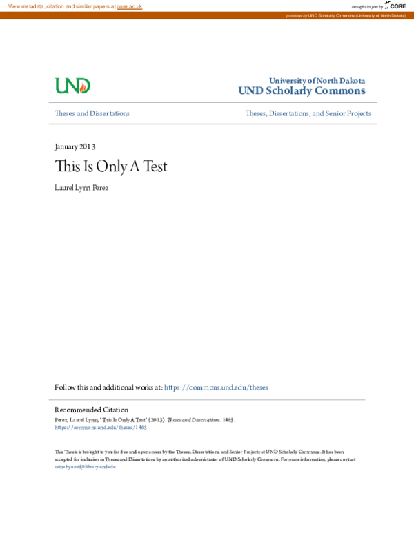 (PDF) This Is Only A Test