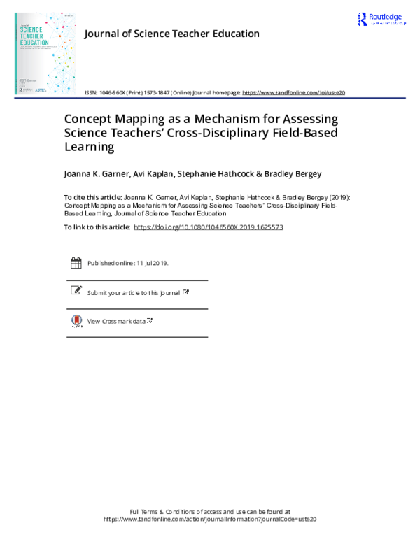 (PDF) Concept Mapping as a Mechanism for Assessing Science Teachers’ Cross-Disciplinary Field ...