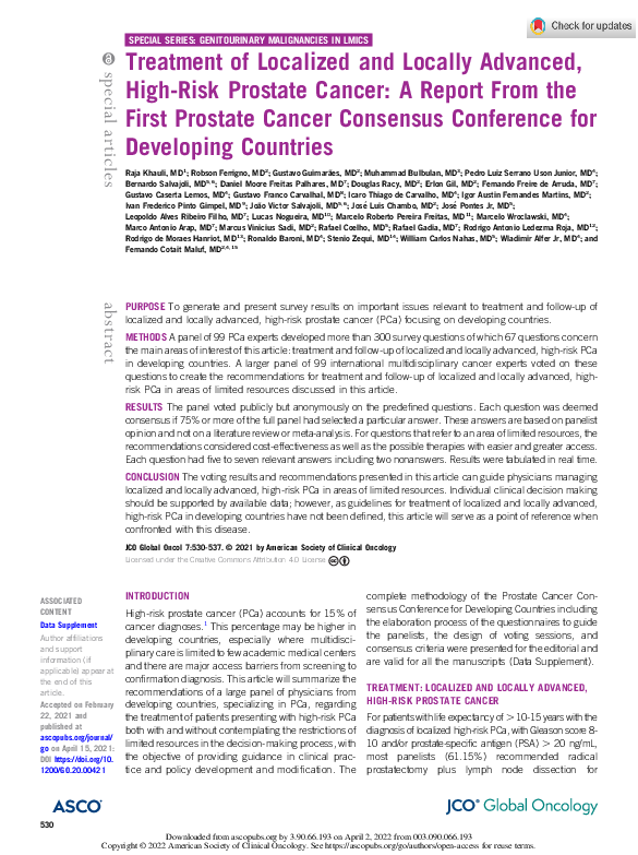 (PDF) Treatment of Localized and Locally Advanced, High-Risk Prostate ...