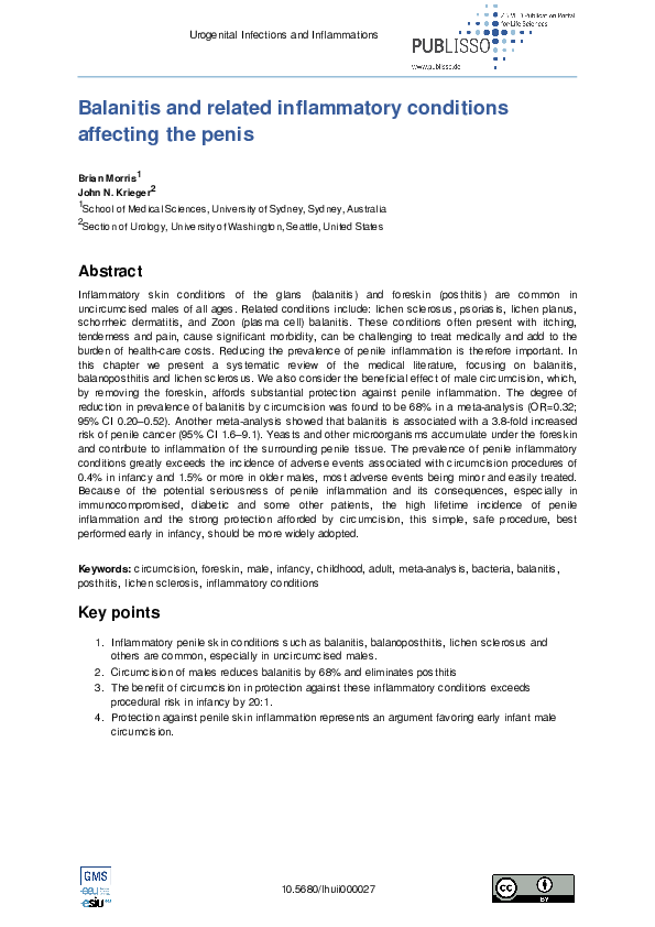 (PDF) Balanitis and related inflammatory conditions affecting the penis