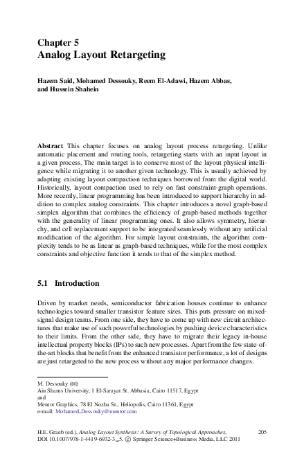 Pdf Analog Layout Retargeting