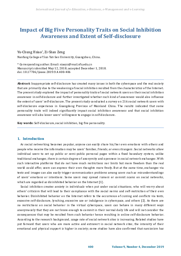 (PDF) Big Five Personality Traits