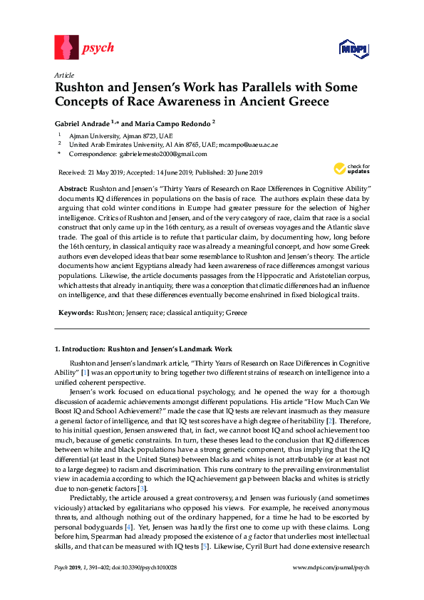 (PDF) Rushton and Jensen’s Work has Parallels with Some Concepts of ...