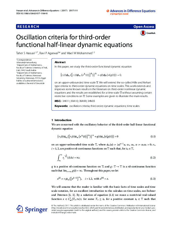 (PDF) Oscillation criteria for third-order functional half-linear ...