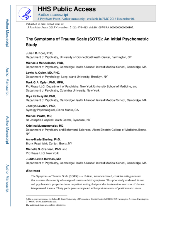 (PDF) The Symptoms of Trauma Scale (SOTS)