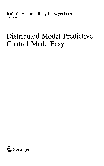 (PDF) Distributed Model Predictive Control Made Easy