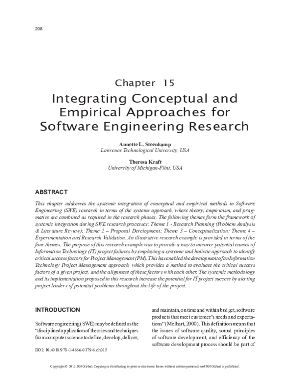 (PDF) Integrating Conceptual and Empirical Approaches for Software ...