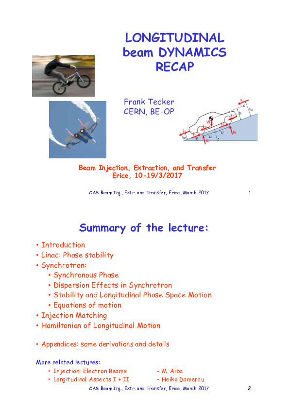 (PDF) Longitudinal Beam Dynamics - Recap