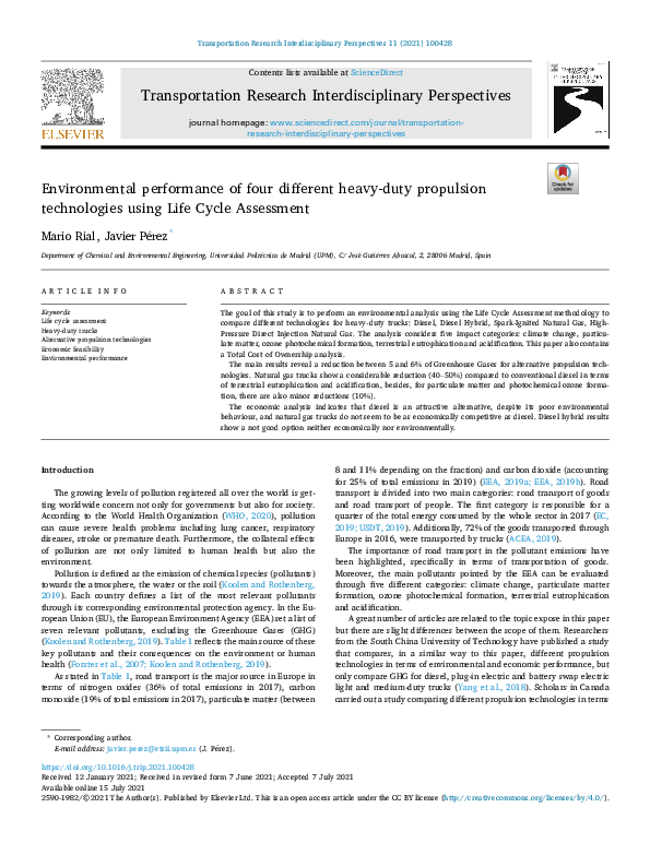 (PDF) Environmental performance of four different heavy-duty propulsion ...