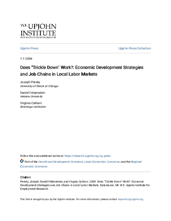 (PDF) Does "Trickle Down" Work?: Economic Development Strategies and ...
