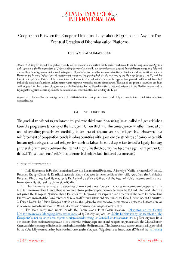 (PDF) 2019 -- Cooperation Between the European Union and Libya about ...