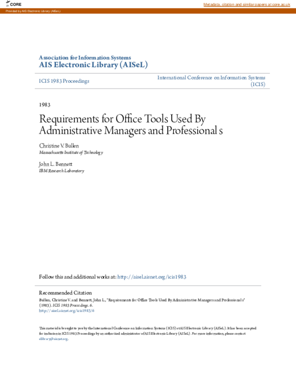 (PDF) Requirements for Office Tools Used by Administrative Managers and ...