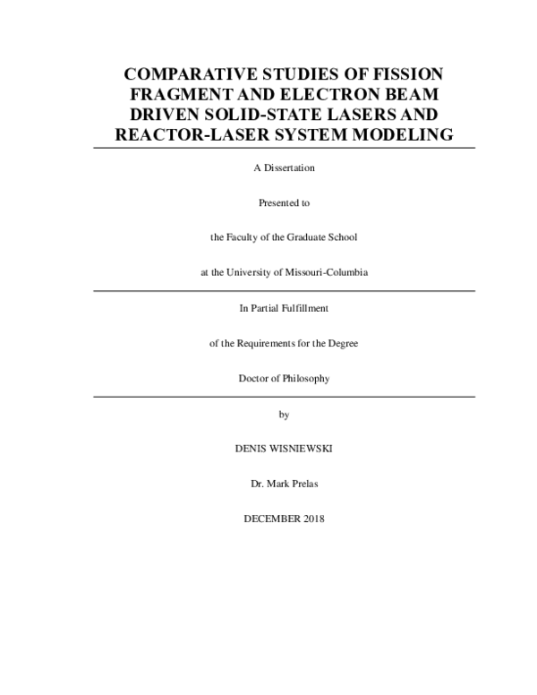 (PDF) Comparative studies of fission fragment and electron beam driven solid-state lasers and ...