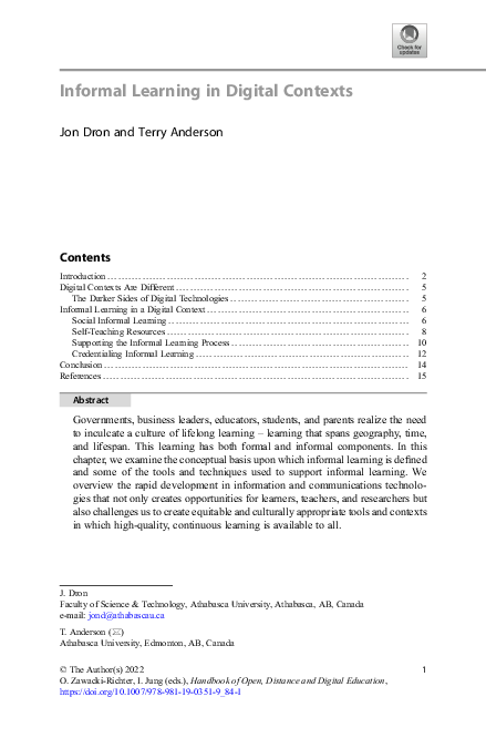 (PDF) Informal Learning in Digital Contexts