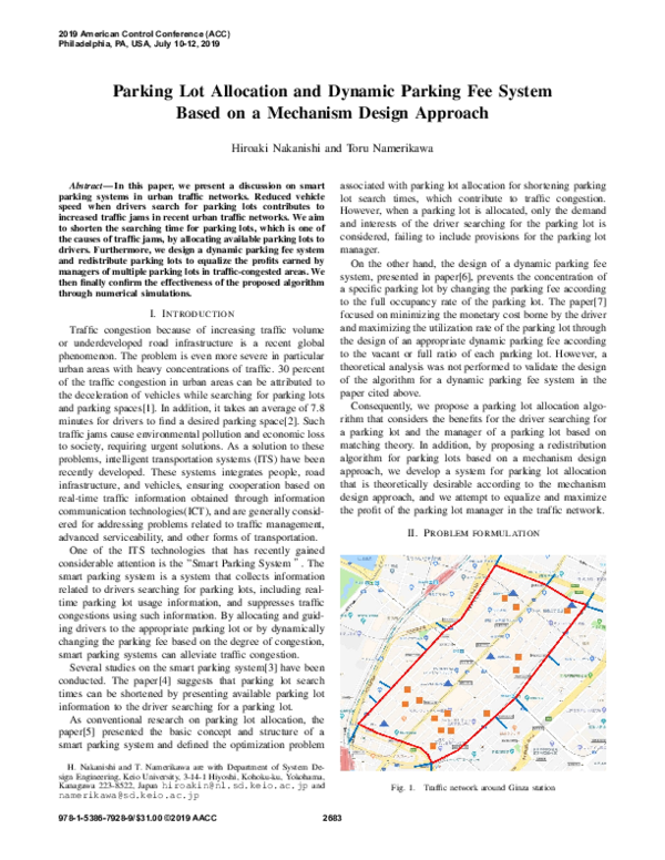 (PDF) Parking Lot Allocation and Dynamic Parking Fee System Based on a ...