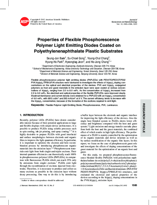 (PDF) Properties of Flexible Phosphorescence Polymer Light Emitting ...
