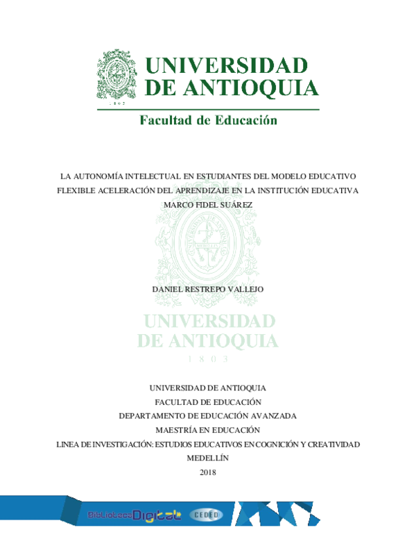 (PDF) La autonomía intelectual en estudiantes del modelo educativo ...