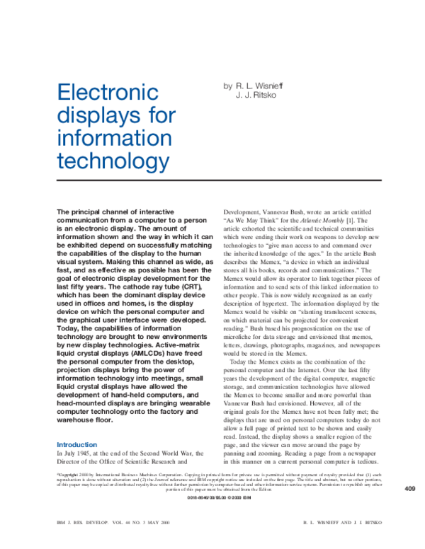 (PDF) Electronic displays for information technology