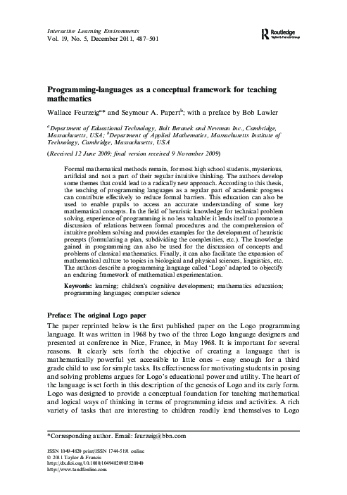 (PDF) Programming-languages as a conceptual framework for teaching ...