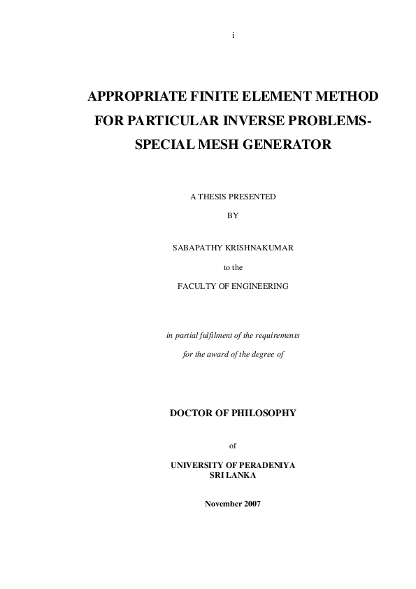 (PDF) Finite Element Method for Inverse Problems in Electromagnetics
