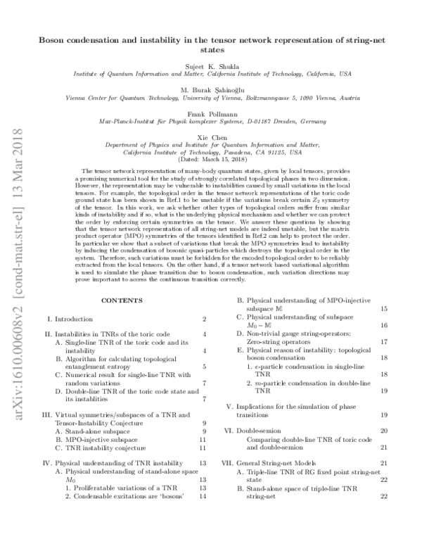 (PDF) Boson condensation and instability in the tensor network ...