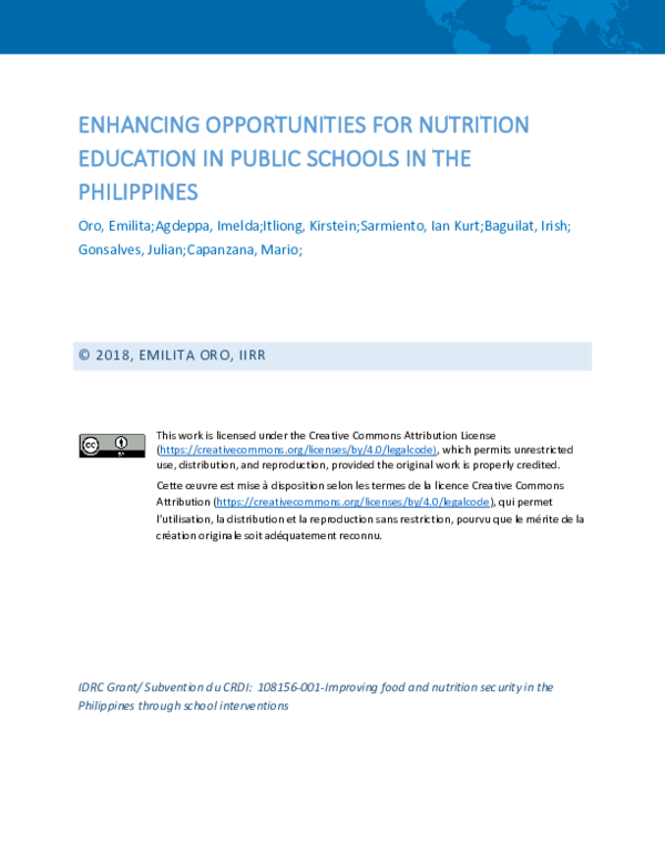 (PDF) Enhancing opportunities for nutrition education in public ...