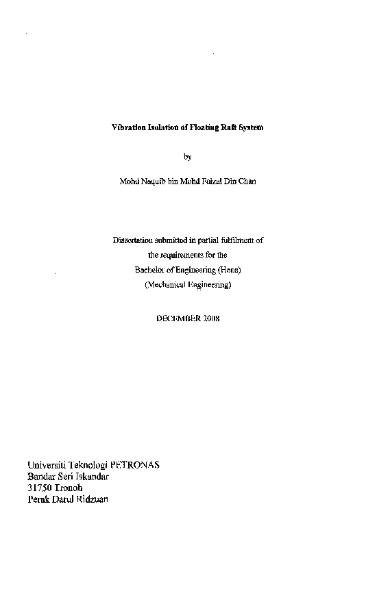 (PDF) Vibration Isolation of Floating Raft System